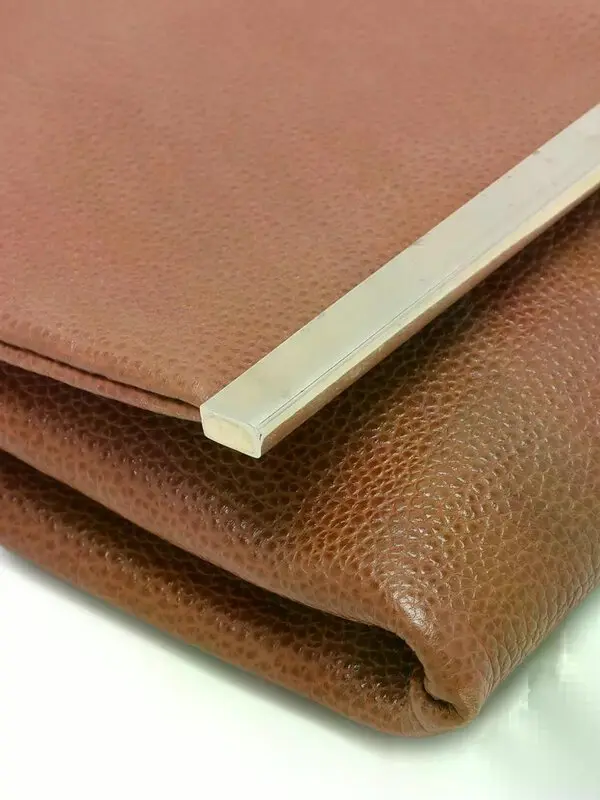 Carolina Herrera Leather Chain Clutch - Brown