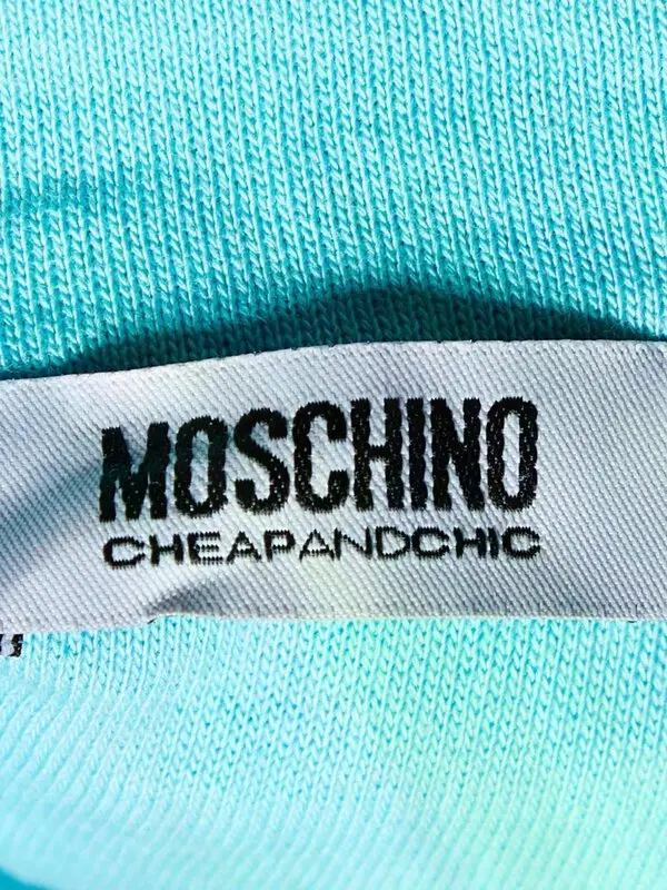 Moschino Patchwork Zip-up Hoodie - Blue