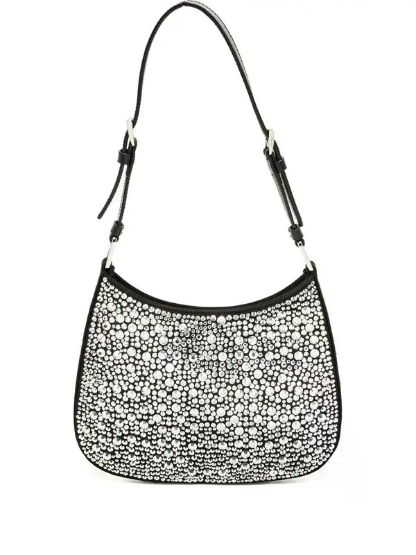 Prada Cleo Crystal Shoulder Bag - Silver