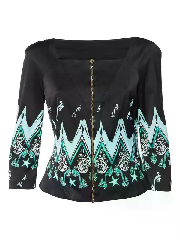 Versace Geometric Print Zip-up Jacket