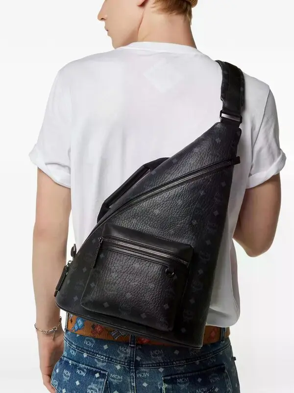Mcm Adjustable-strap Sling Back - Black