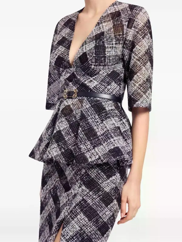 Elie Saab Chevron Peplum Blouse