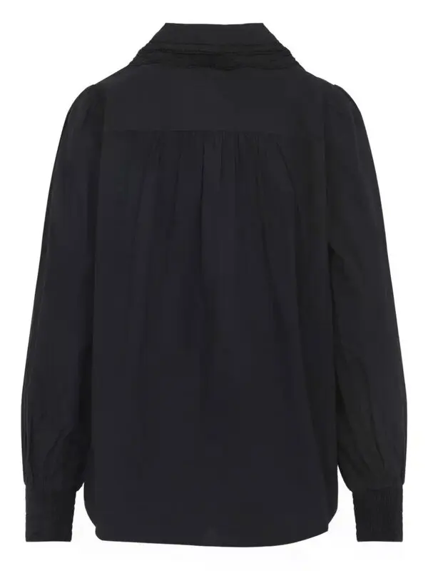 Farm Rio Cut-out Scalloped Blouse - Black