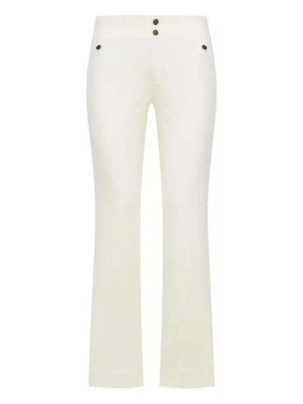 Etro Cream Button Detail Flare Leg Trousers