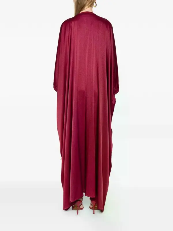 REEM AL DHAHERI Embroidered V-neck Kaftan With Braided Detail