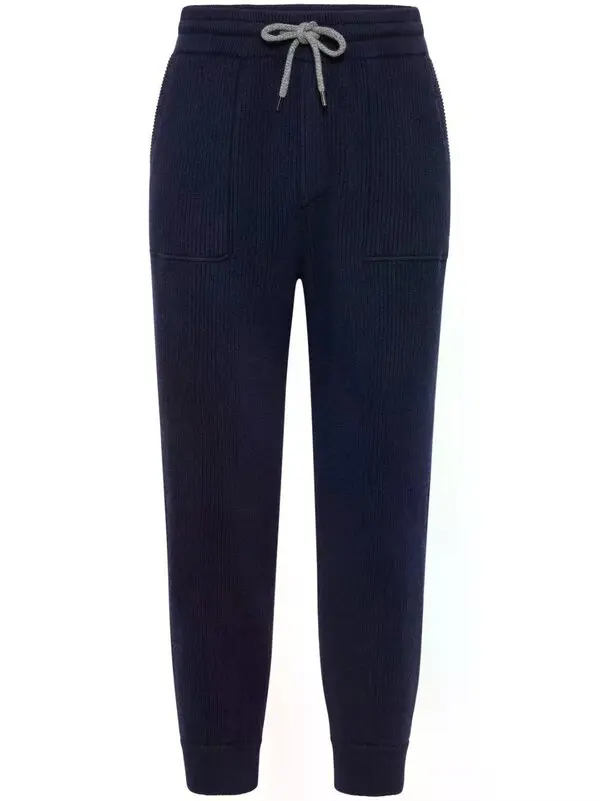 Brunello Cucinelli Cashmere Track Pants - Blue