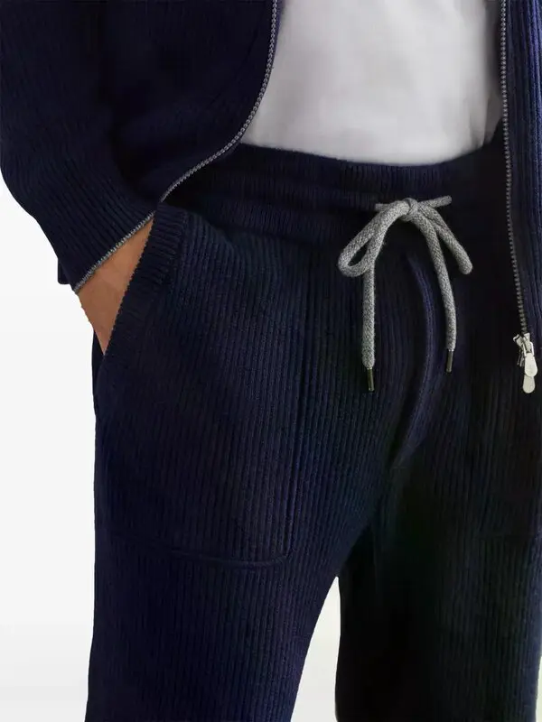 Brunello Cucinelli Cashmere Track Pants - Blue