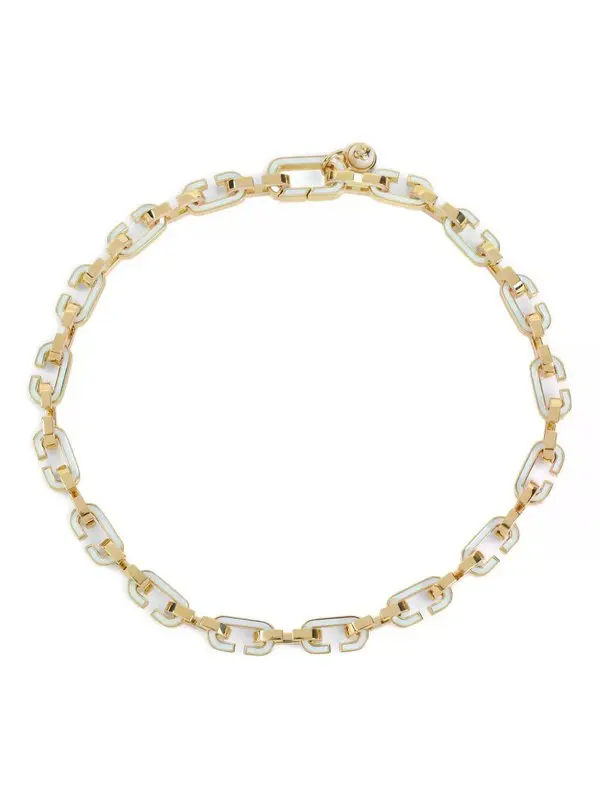 Casablanca Tone Enamelled Link Chain Necklace - Gold