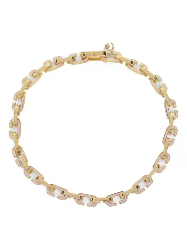 Casablanca Tone Enamelled Link Chain Necklace