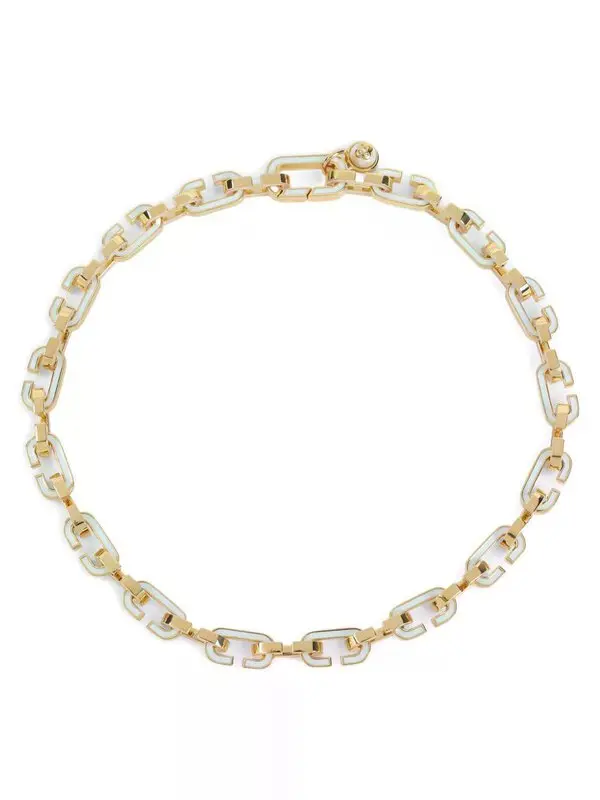 Casablanca Tone Enamelled Link Chain Necklace