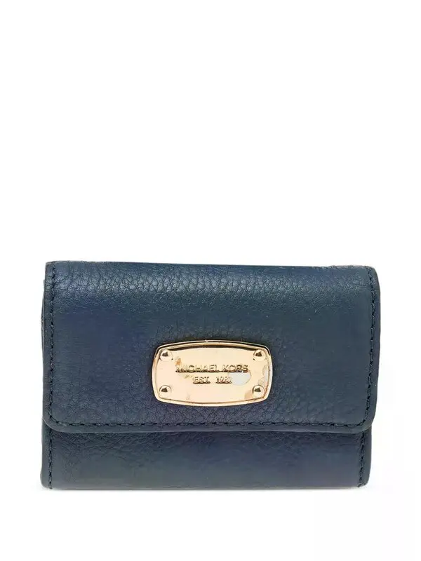 Michael Kors Leather Flap Wallet - Blue