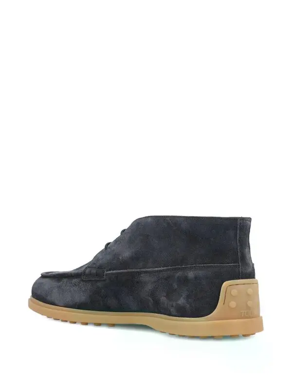 TOD'S Flat Lace-up Ankle Boots - Blue