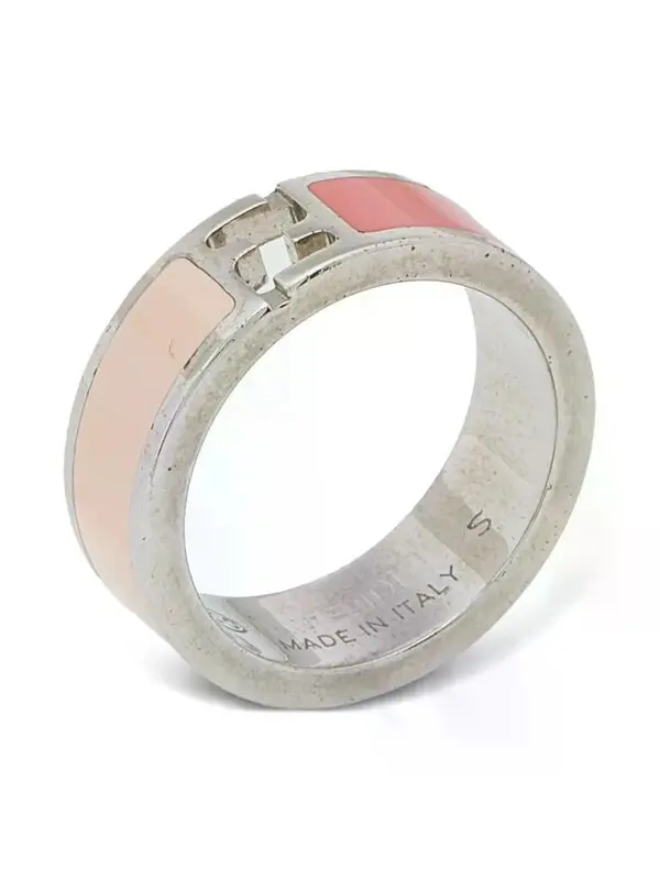 Fendi Two-tone Enamel Ring - Silver