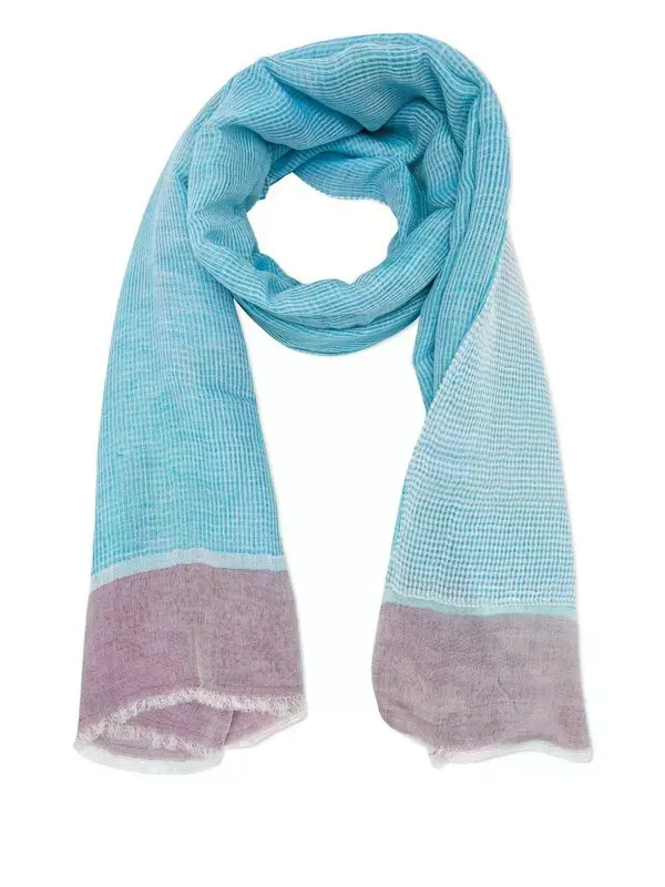 Etro Grid-pattern Silk Scarf - Blue