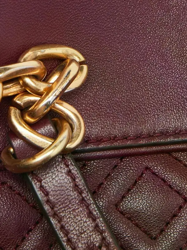 Tory Burch Quilted Leather Shoulder Bag With Gold-tone Chain