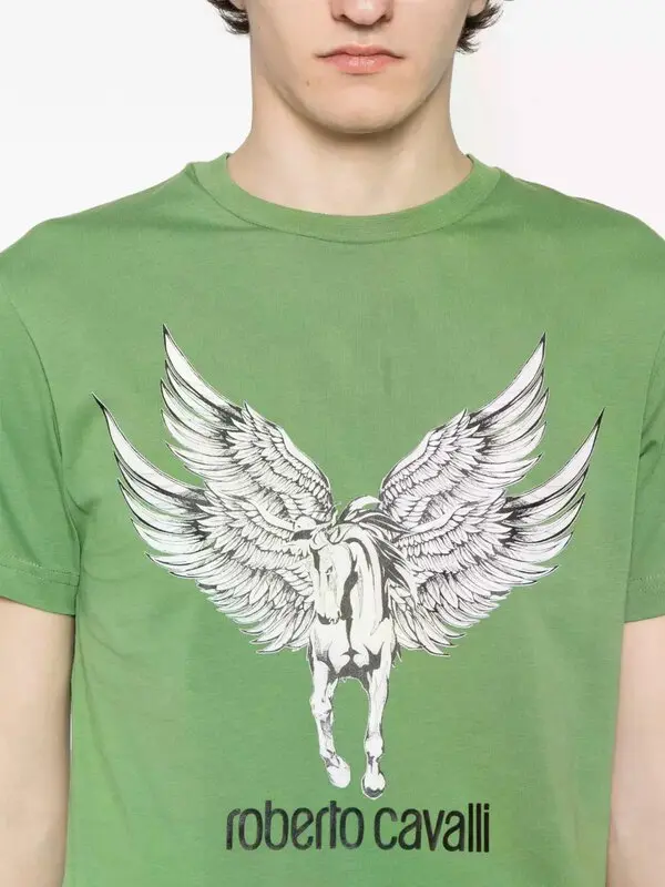 Roberto Cavalli Graphic-print Cotton T-shirt