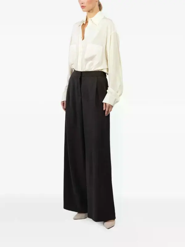 Dusan Pleated Palazzo Trousers - Brown