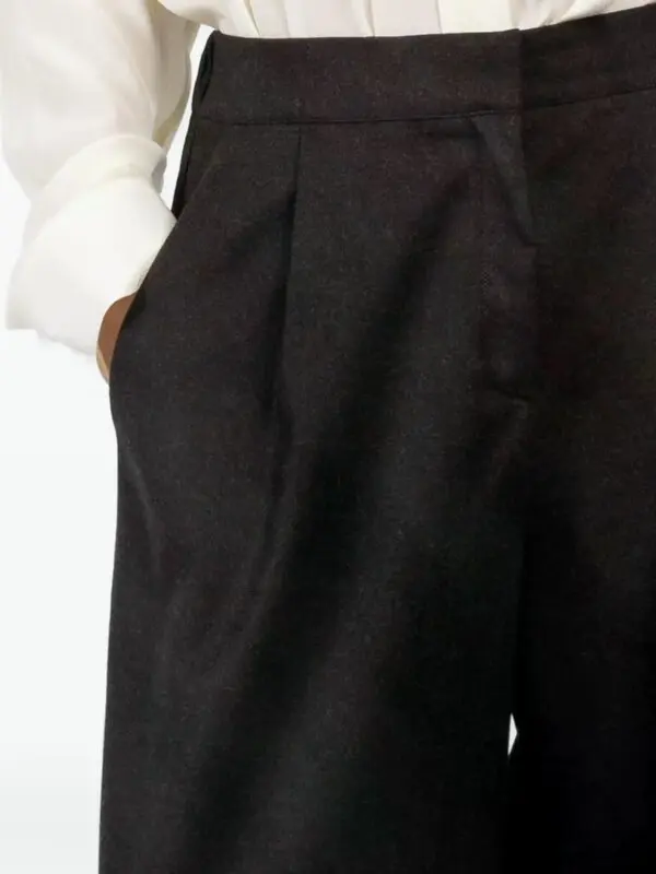 Dusan Pleated Palazzo Trousers - Brown