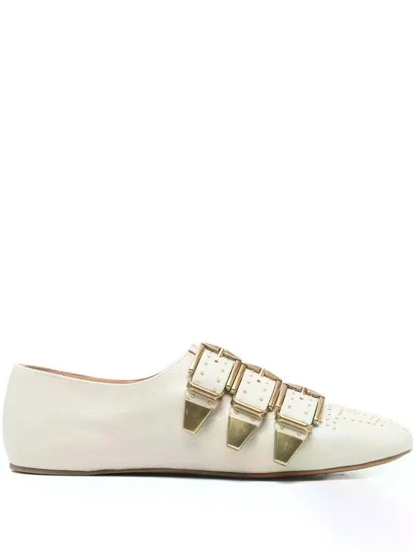 Chloé Susanna Buckle Embellished Ballet Flats - Neutrals