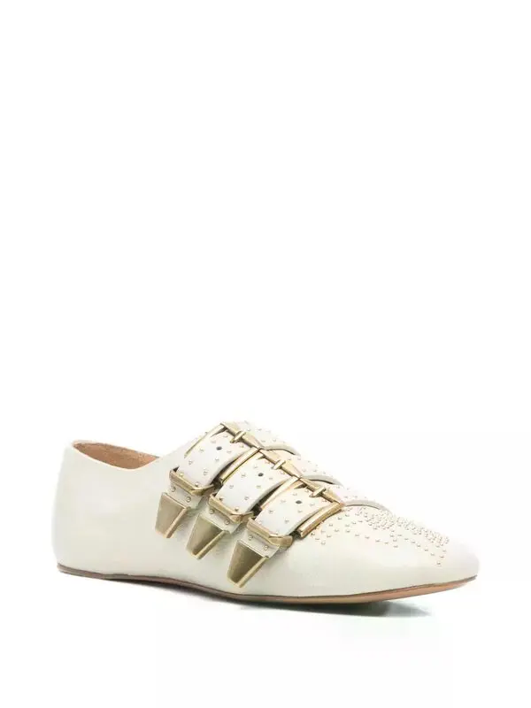 Chloé Susanna Buckle Embellished Ballet Flats - Neutrals