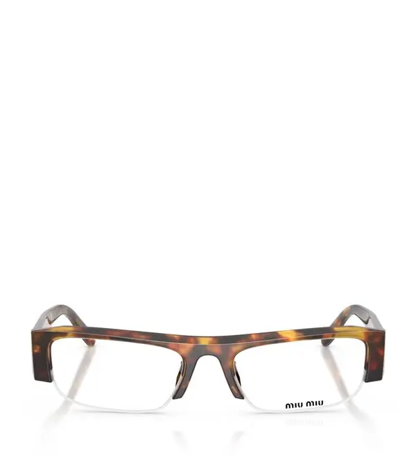 Miu Miu Acetate Vedette Rectangular Sunglasses - Brown
