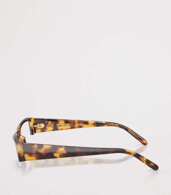 Miu Miu Acetate Vedette Rectangular Sunglasses - Brown