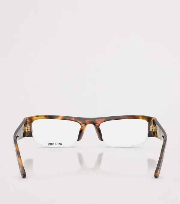 Miu Miu Acetate Vedette Rectangular Sunglasses - Brown