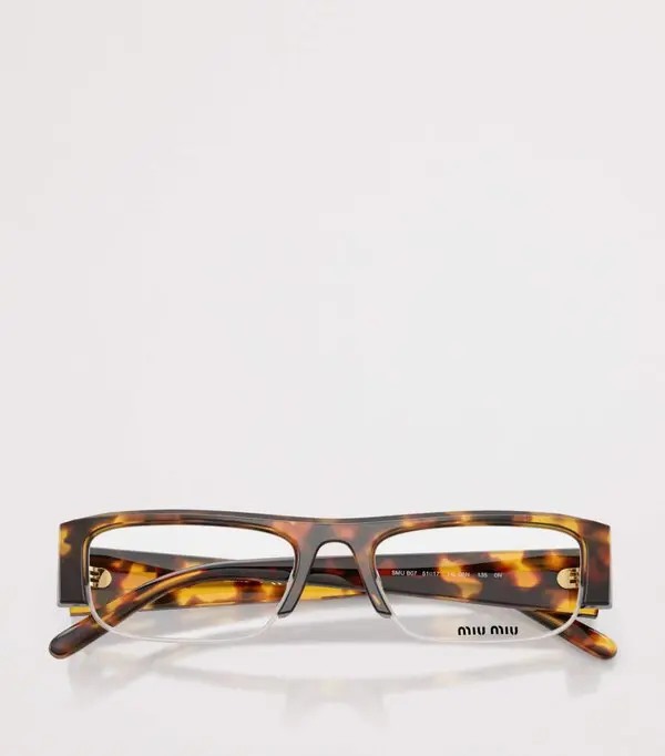 Miu Miu Acetate Vedette Rectangular Sunglasses - Brown