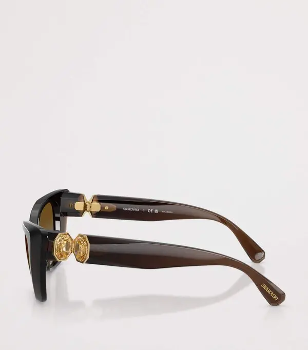 SWAROVSKI Sk6047 Cat Eye Sunglasses - Brown