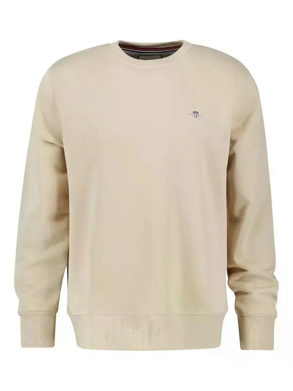 Gant Logo-embroidered Crew Neck Sweatshirt - Neutrals