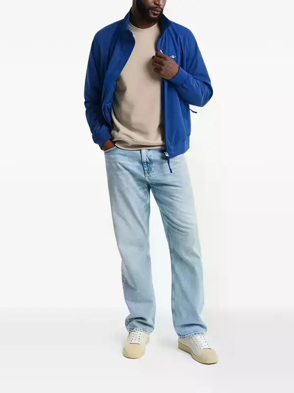 Gant Logo-embroidered Crew Neck Sweatshirt - Neutrals