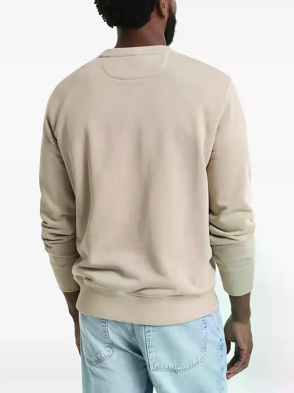 Gant Logo-embroidered Crew Neck Sweatshirt - Neutrals
