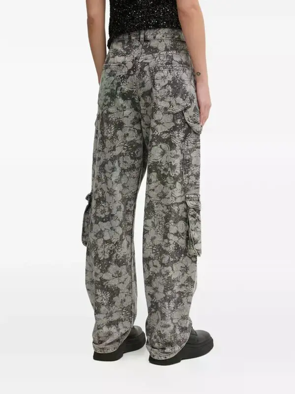 Moschino Floral Print Cargo Jeans
