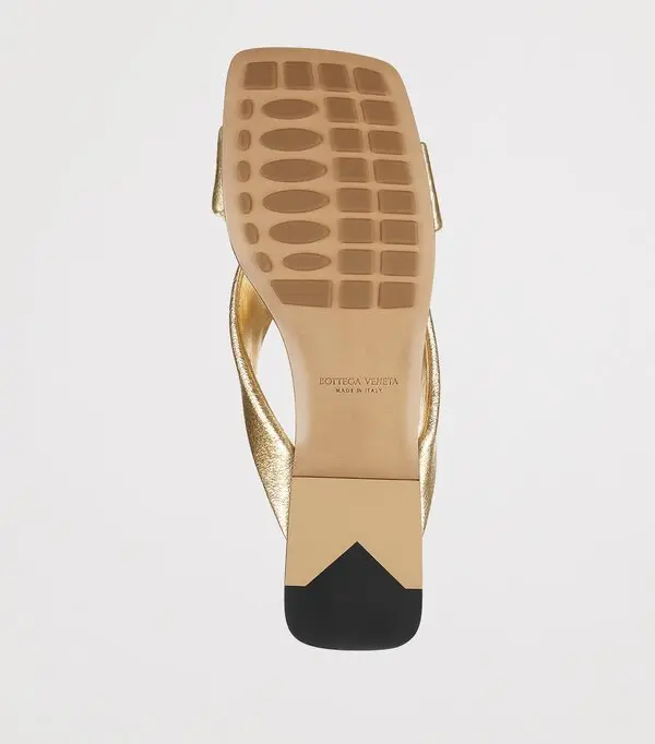 Bottega Veneta Metallic Leather Riva Mules - Silver