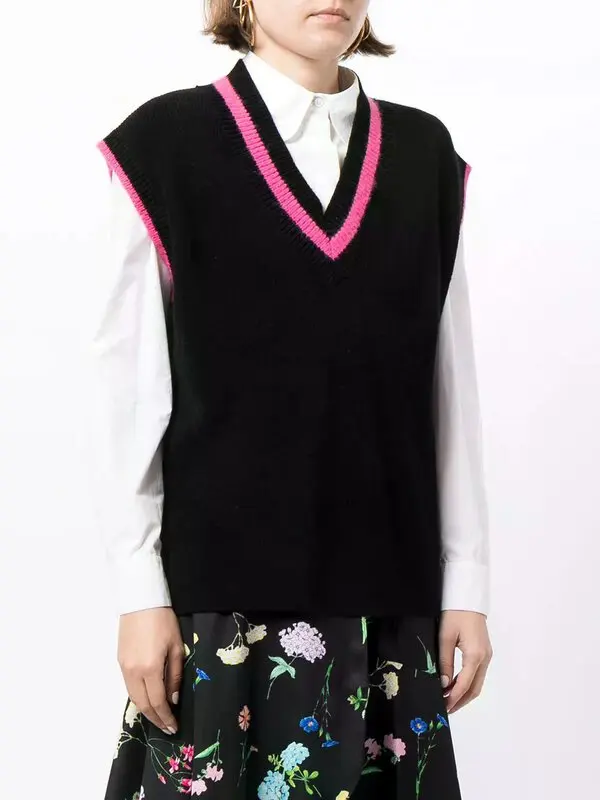 ONEFIFTEEN Contrast-border Knitted Vest