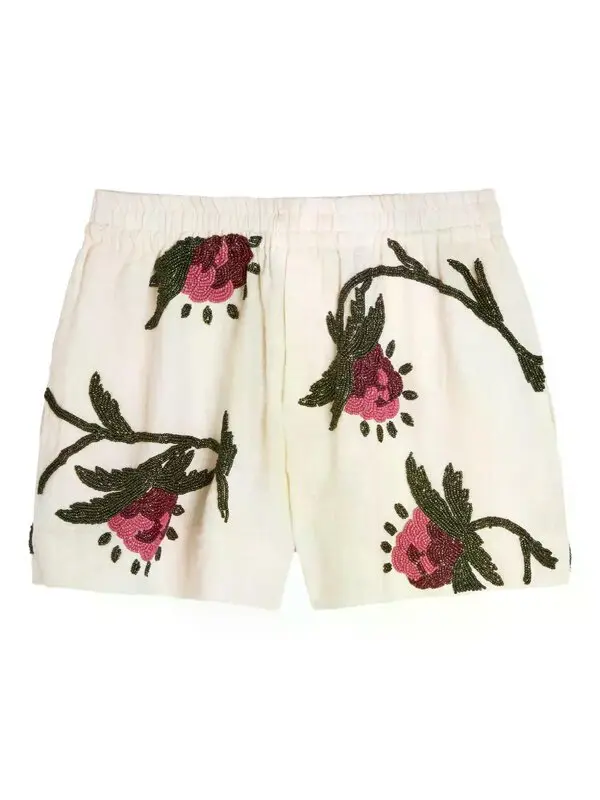 S.S.DALEY Embellished Floral Shorts - Neutrals