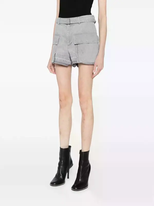 Sacai Belted Cargo Denim Shorts