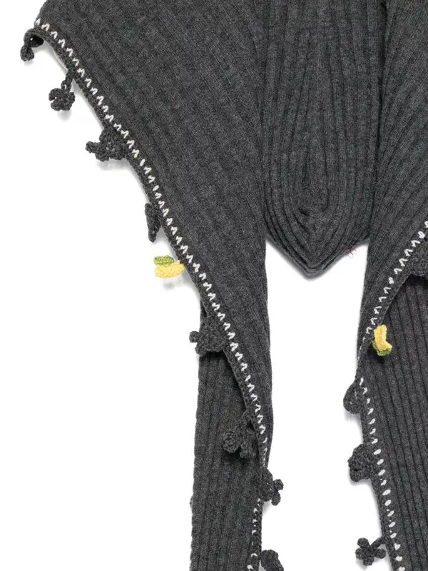 CUDDLEUP Lemon-embellished Cashmere Scarf