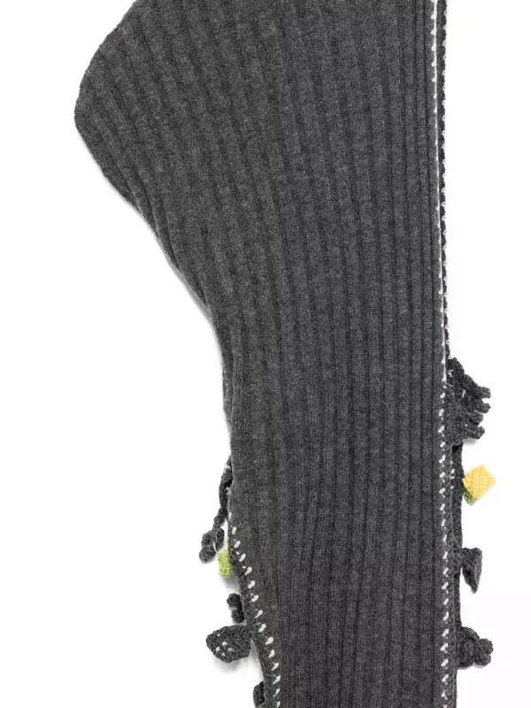 CUDDLEUP Lemon-embellished Cashmere Scarf