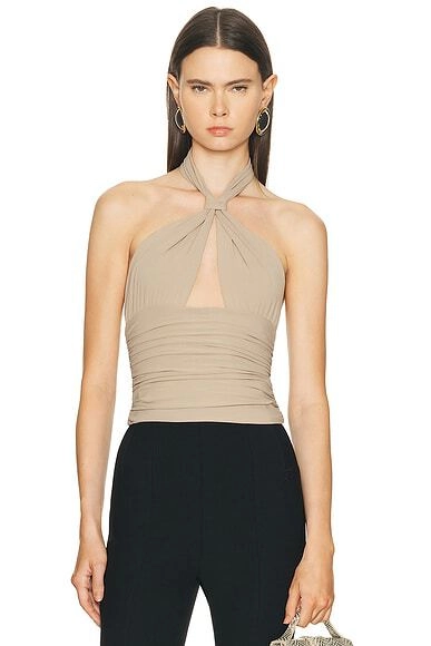 MIMCHIK Piper Knotted Halter Top