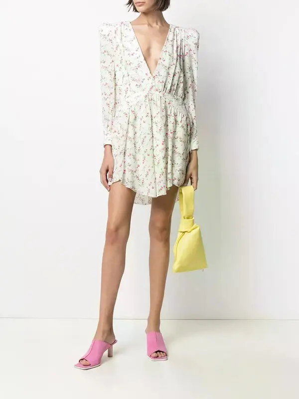 Philosophy Di Lorenzo Serafini Floral Print V-neck Silk Dress