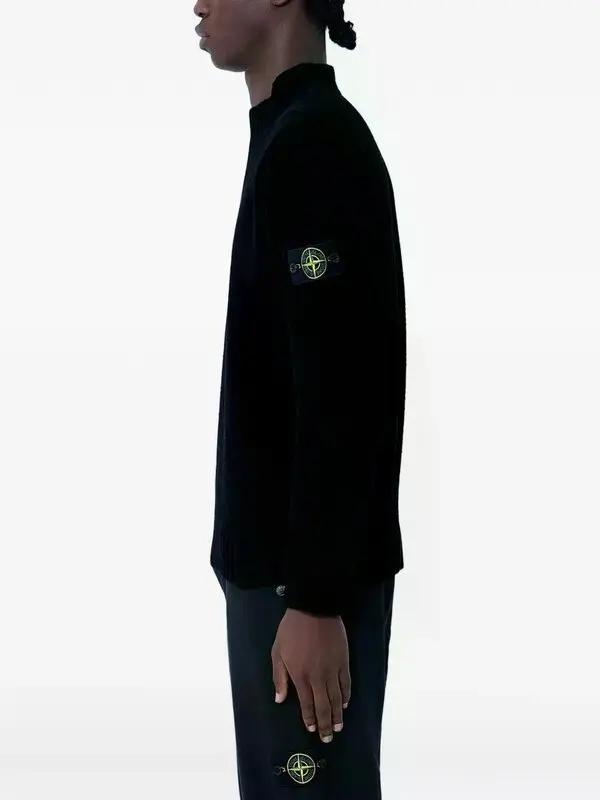 Stone Island Signature Patch Mock Neck Sweater