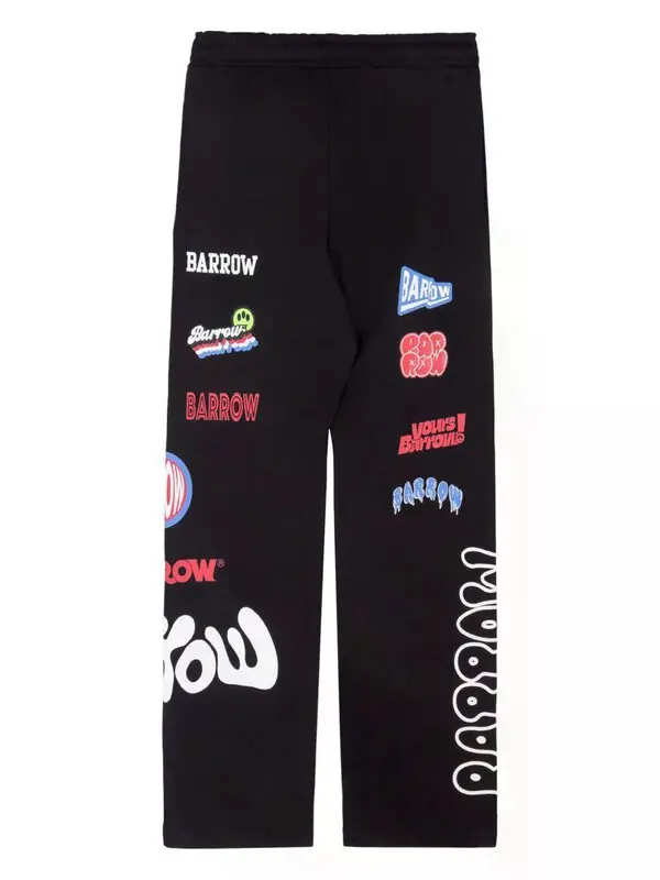 BARROW Logo Print Track Pants - Black