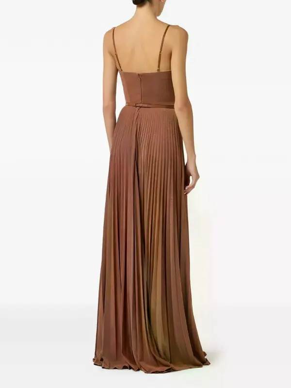 Elisabetta Franchi Lamé-effect Jersey Red Carpet Gown - Brown