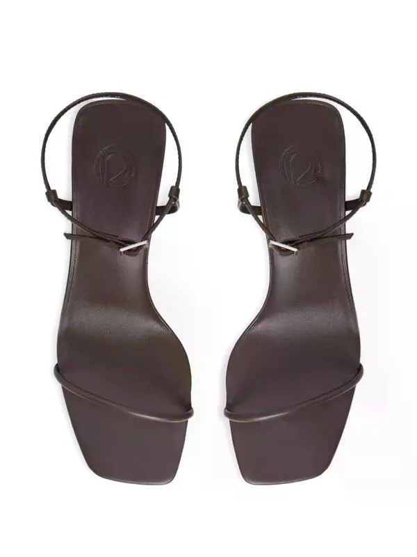 12 STOREEZ Ankle-strap Leather Sandals - Brown