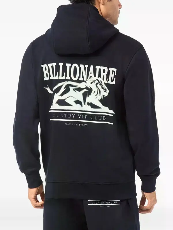 BILLIONAIRE Lion Zip-up Hoodie - Blue