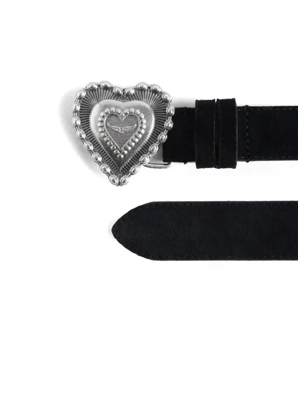 Zadig&Voltaire Santa Fe Heart-buckle Suede Belt