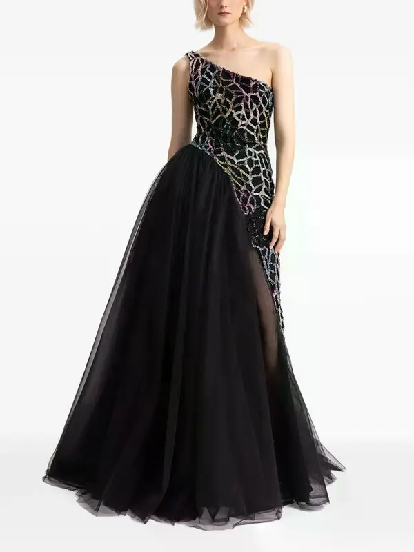 GEMY MAALOUF Embellished Asymmetrical Gown