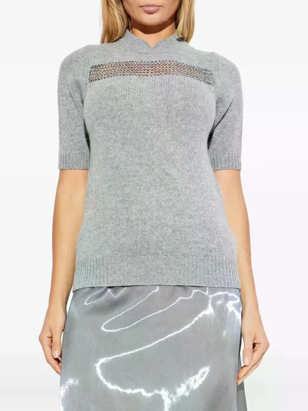 Fabiana Filippi Embellished Round Neck Short Sleeve Sweater
