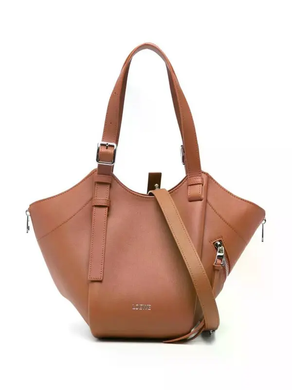 Loewe Hammock Flip Leather Tote Bag - Brown